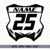 Dirt Bike Plate Number Svg With Plate Numbers Clipart Motocross Iron on ...