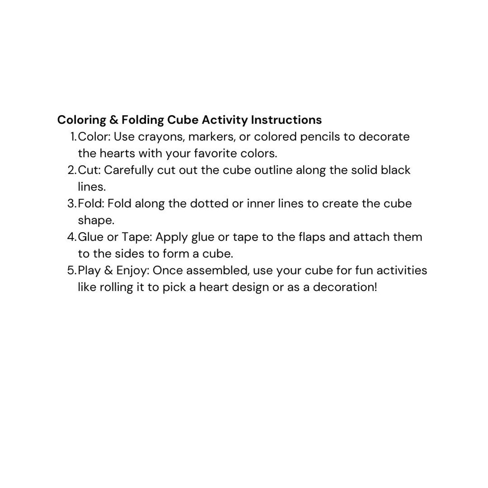Coloring Cube Activity for Kids: Printable Folding Pages (PDF Digital ...