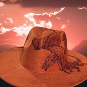 Thorn- Dragon Hat, Handburned Wide Brim Fedora - Etsy