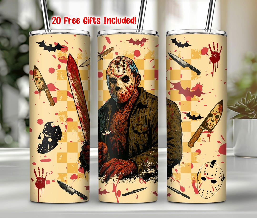 Horror Killers 20oz Tumbler Sublimation Designs Png, Scary Movie Wrap ...