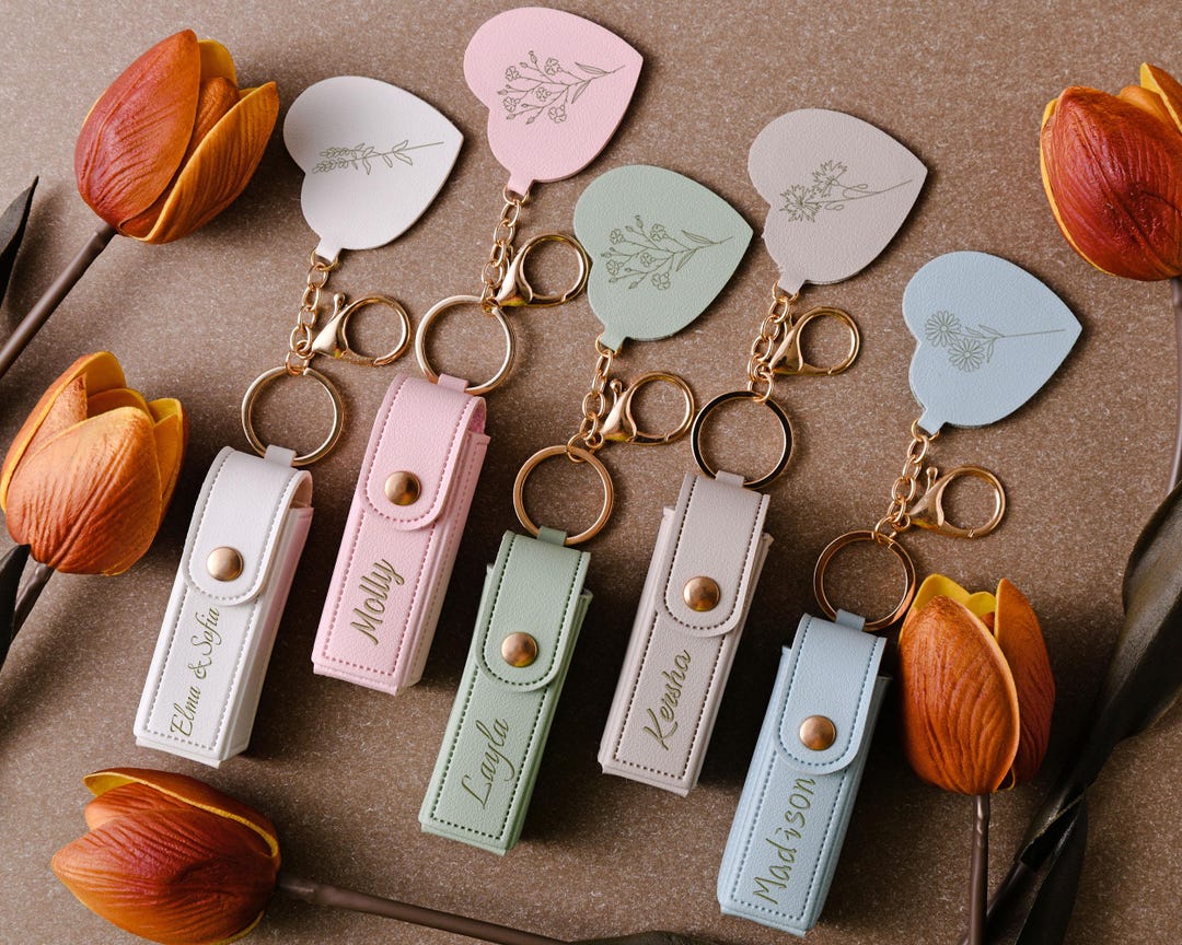 Personalized Lipstick-shaped Keychain. Suitable as a Bridesmaid Gift or ...