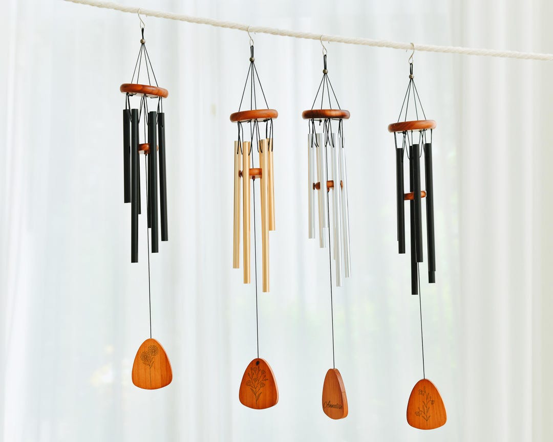 Personalized Memorial Wind Chimes | Custom Engraved Memorial Wind ...