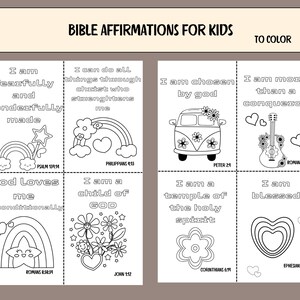 Bible Affirmation Cards for Kids - Printable Coloring Pages - Positive ...
