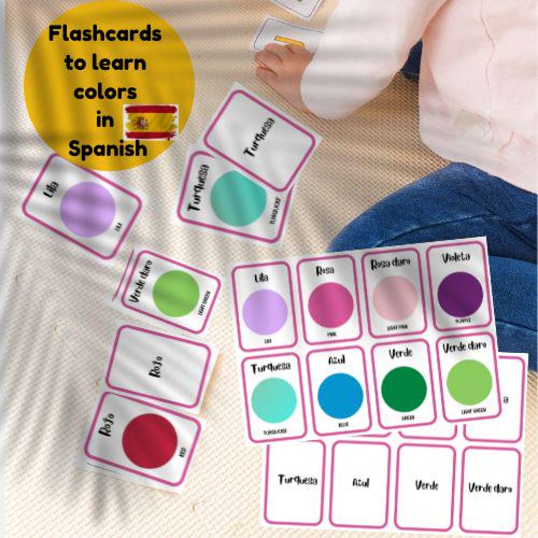 Spanish Flashcards for Kids, Printable Bilingual Learning Cards ...