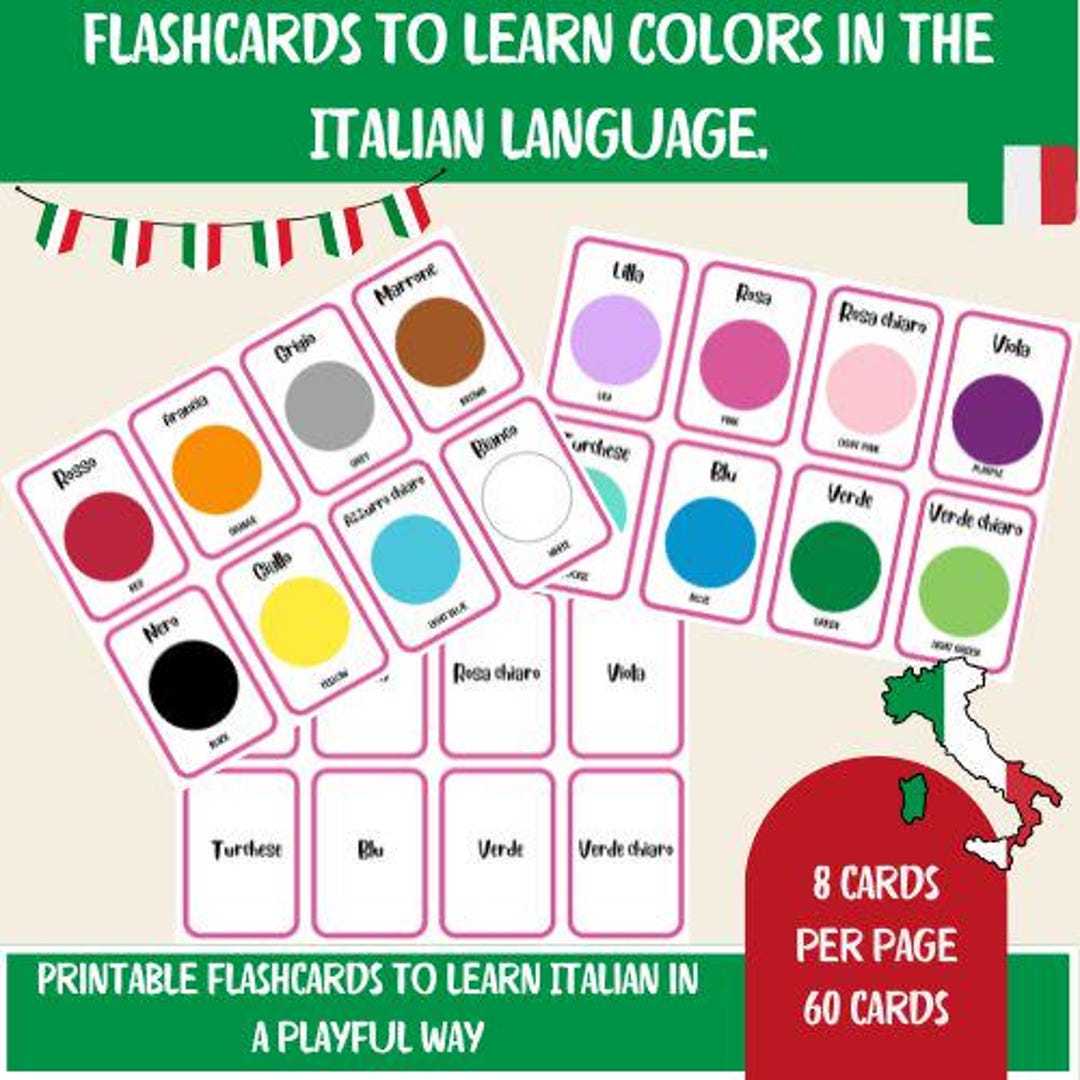 Italian Flashcards for Kids - Learn Numbers, Shapes, Colors & More ...