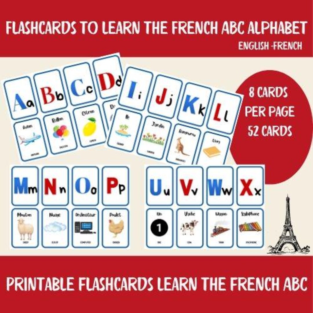 Printable French Alphabet Flashcards - French Alphabet Flashcards ...