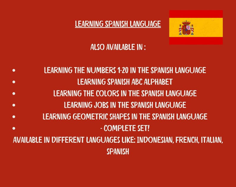 Spanish Flashcards, Bilingual Printable Cards for Kids, Spanish ...