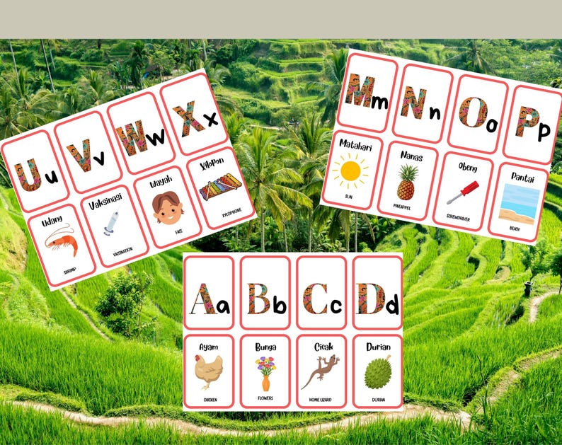 Indonesian ABC Flashcards - Learn the Alphabet - Educational Tools for ...