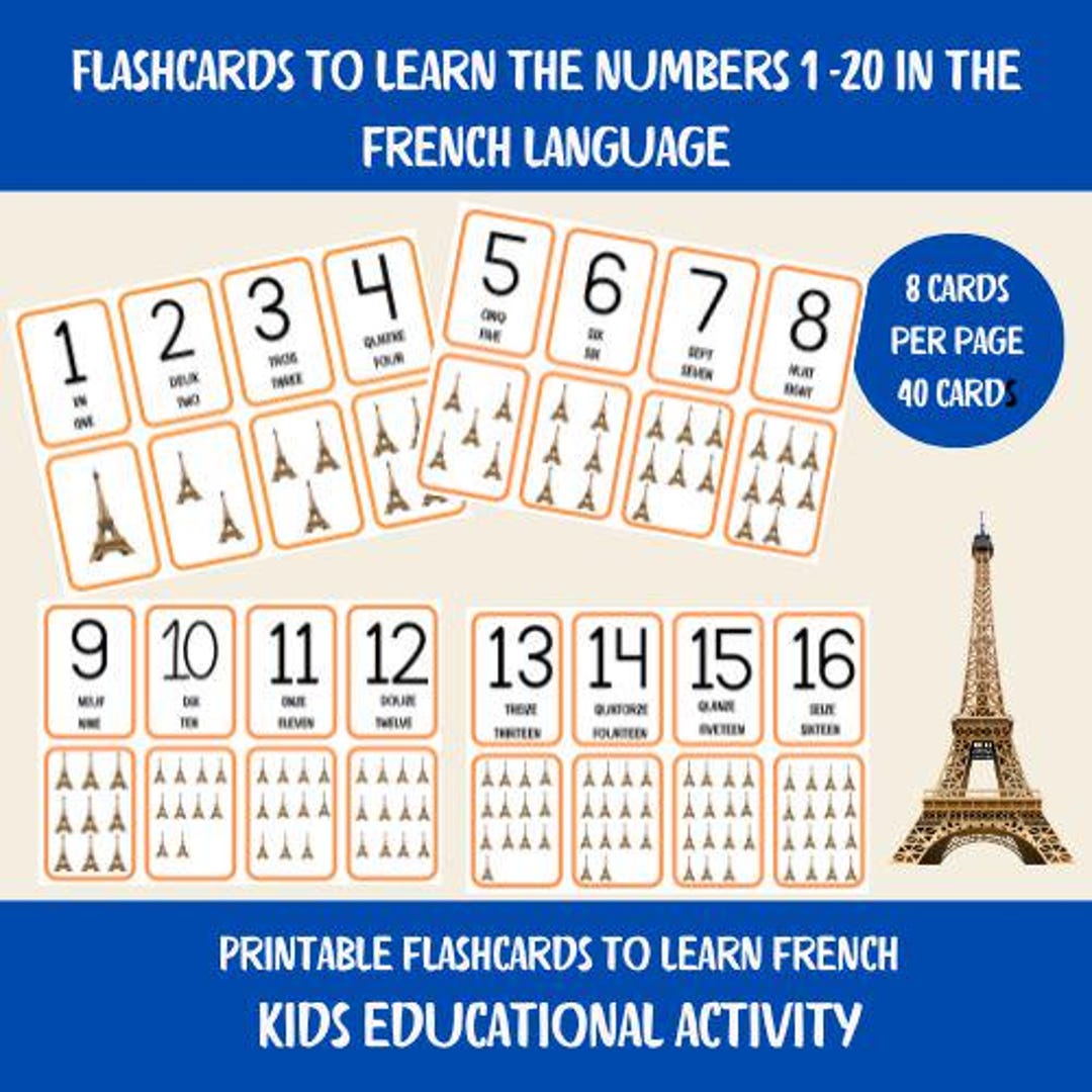 French Flashcards for Kids - Learn Numbers - Bilingual Learning Tool ...