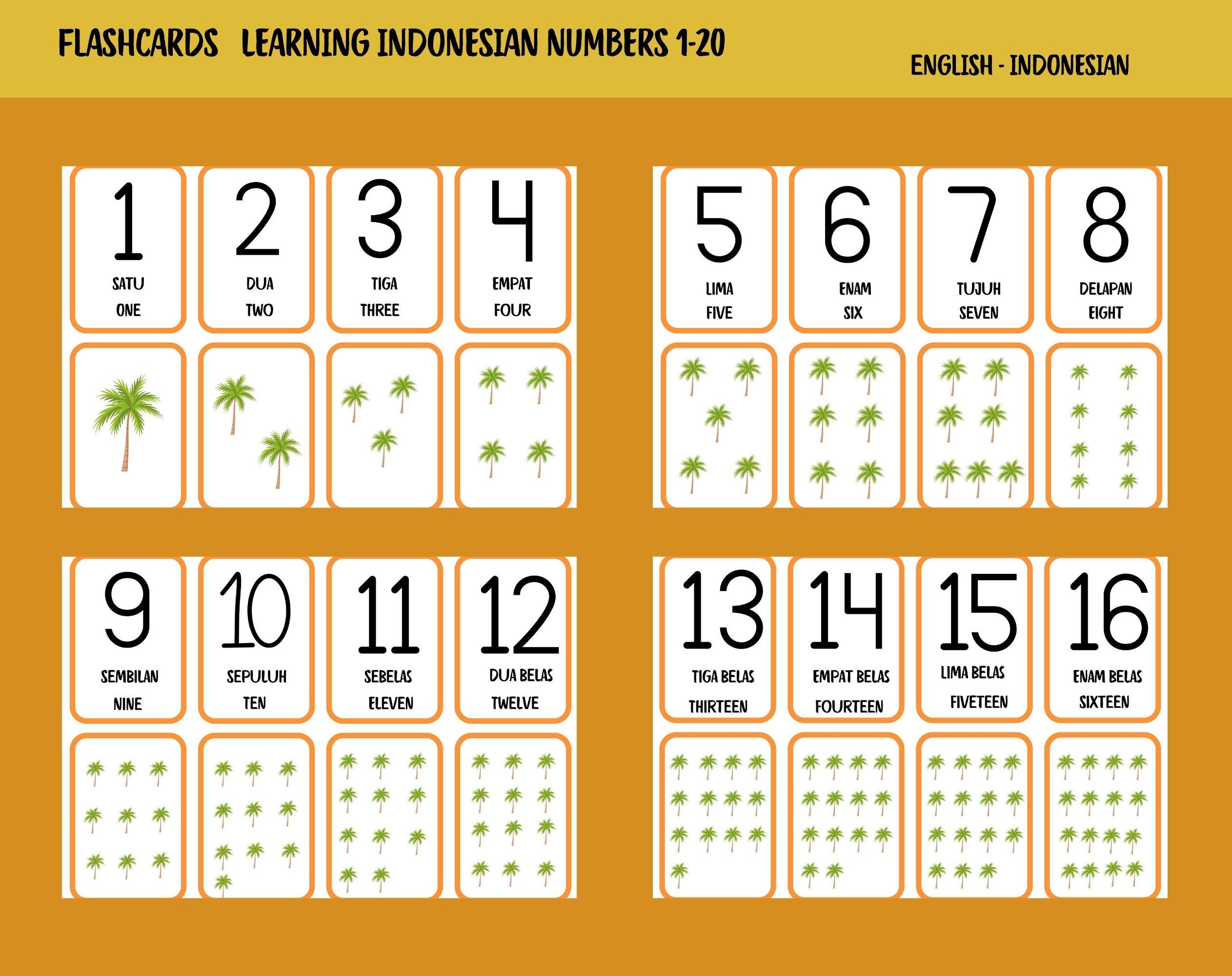 Printable Indonesian Flashcards - Montessori Learning - Digital ...