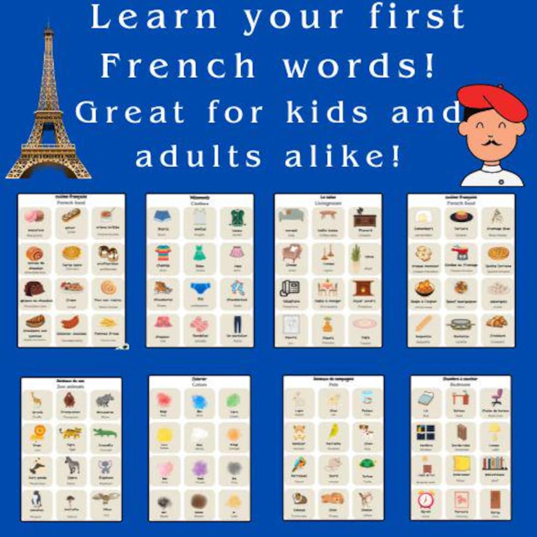 Printable Guide to Learn French Words | Kids Educational Guide to Learn ...