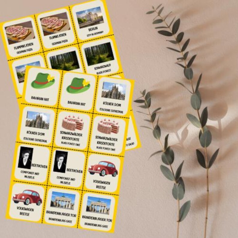 Printable Memory Game German Style | Learn English - German in a ...