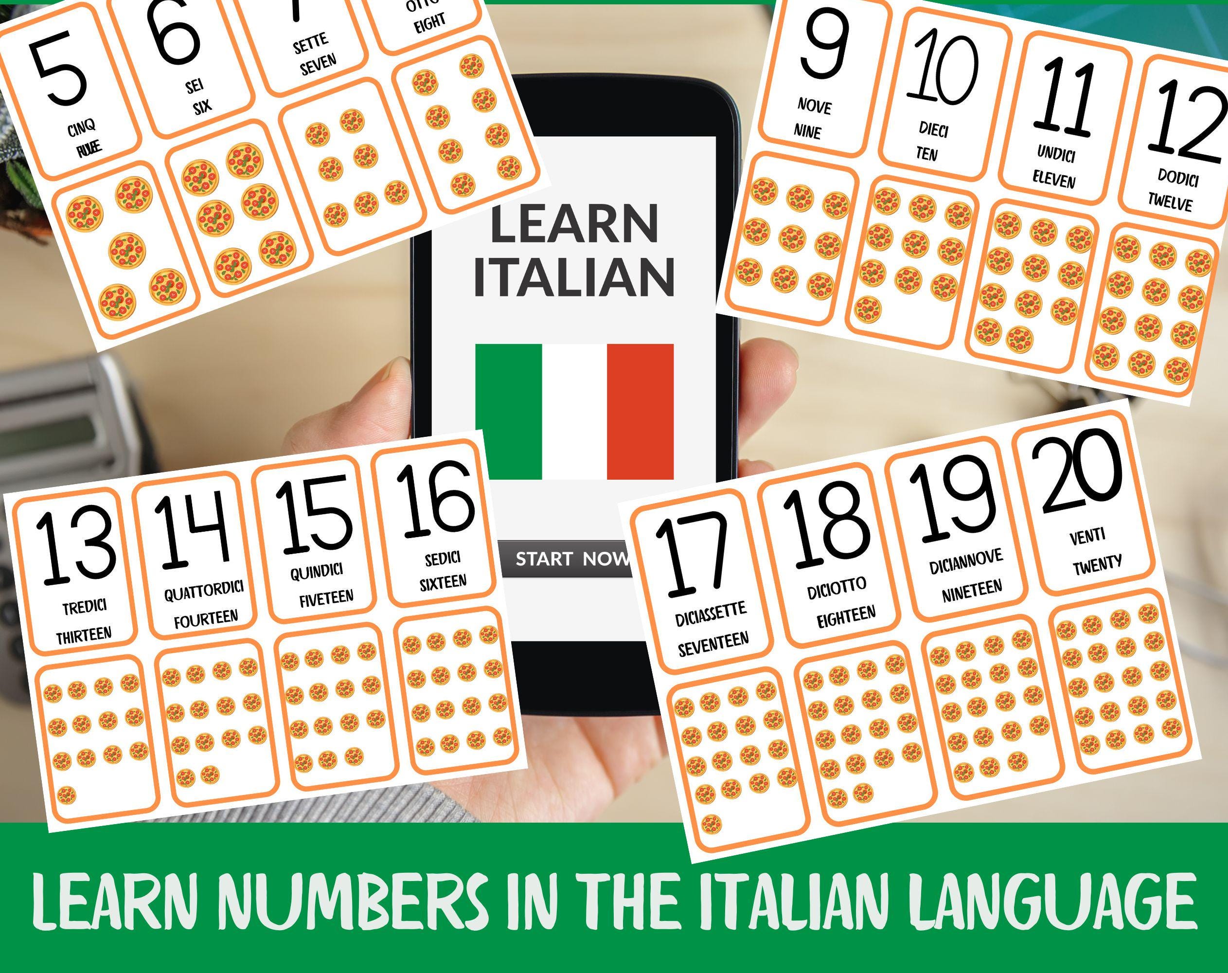 Italian Flashcards for Kids - Learn Numbers - Bilingual Educational ...