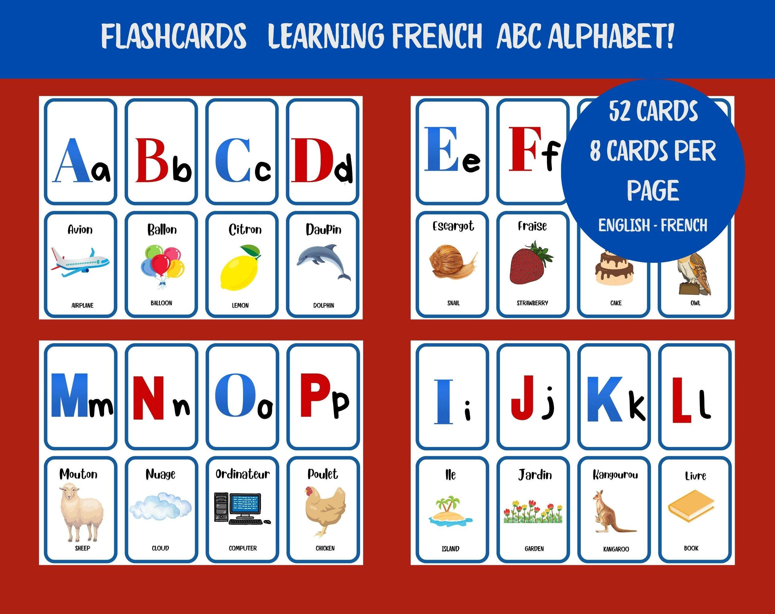 Printable French Alphabet Flashcards - French Alphabet Flashcards ...