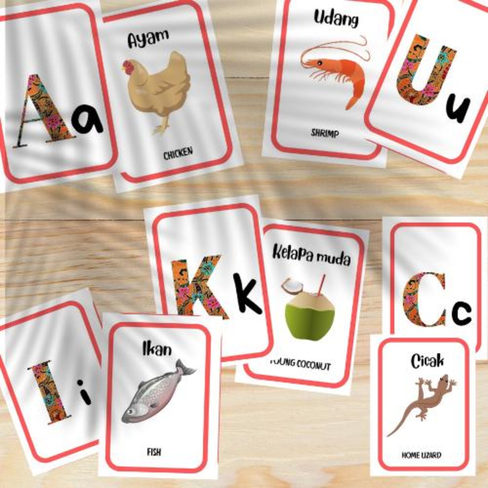 Indonesian ABC Flashcards - Learn the Alphabet - Educational Tools for ...