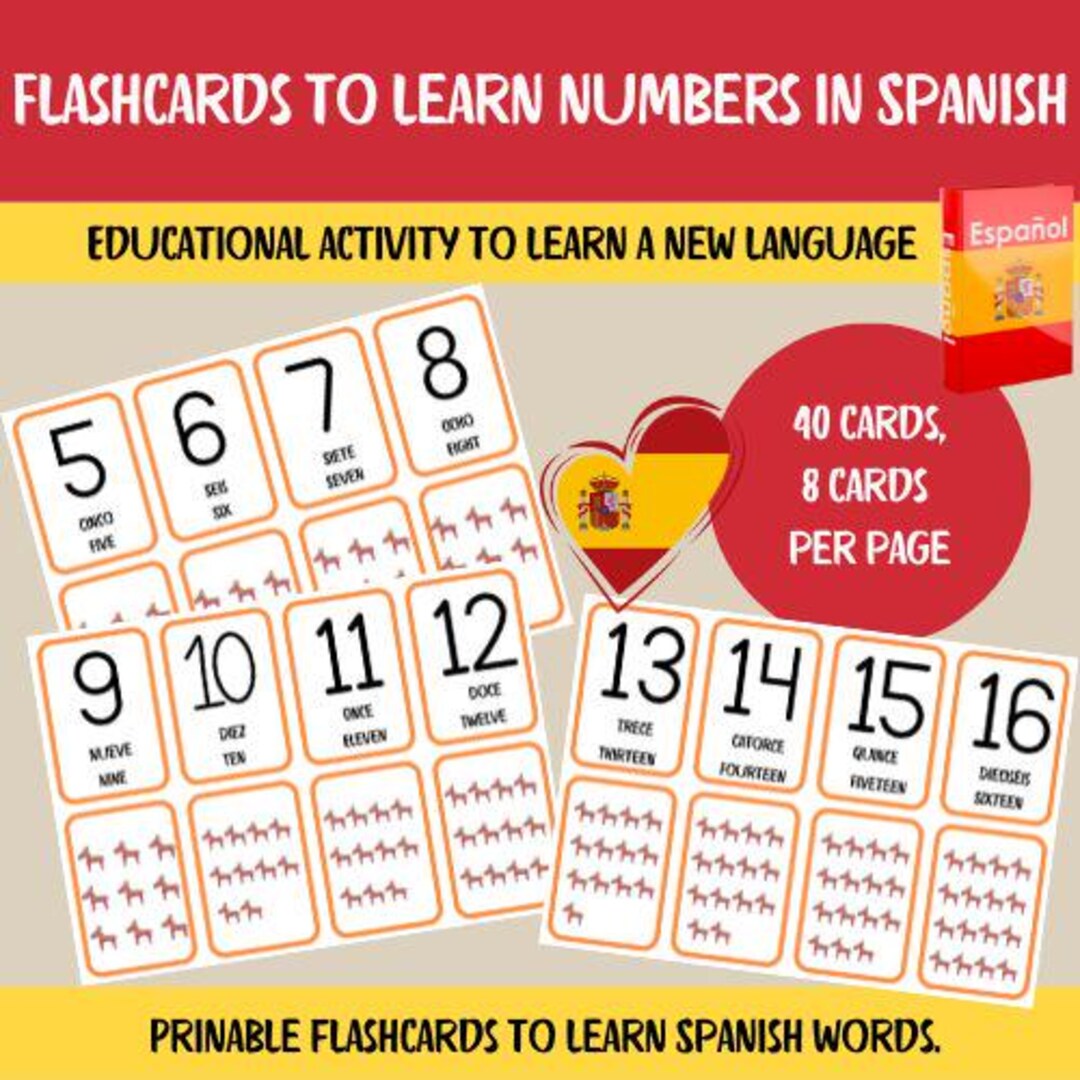 Spanish Flashcards, Bilingual Printable Cards for Kids, Spanish ...