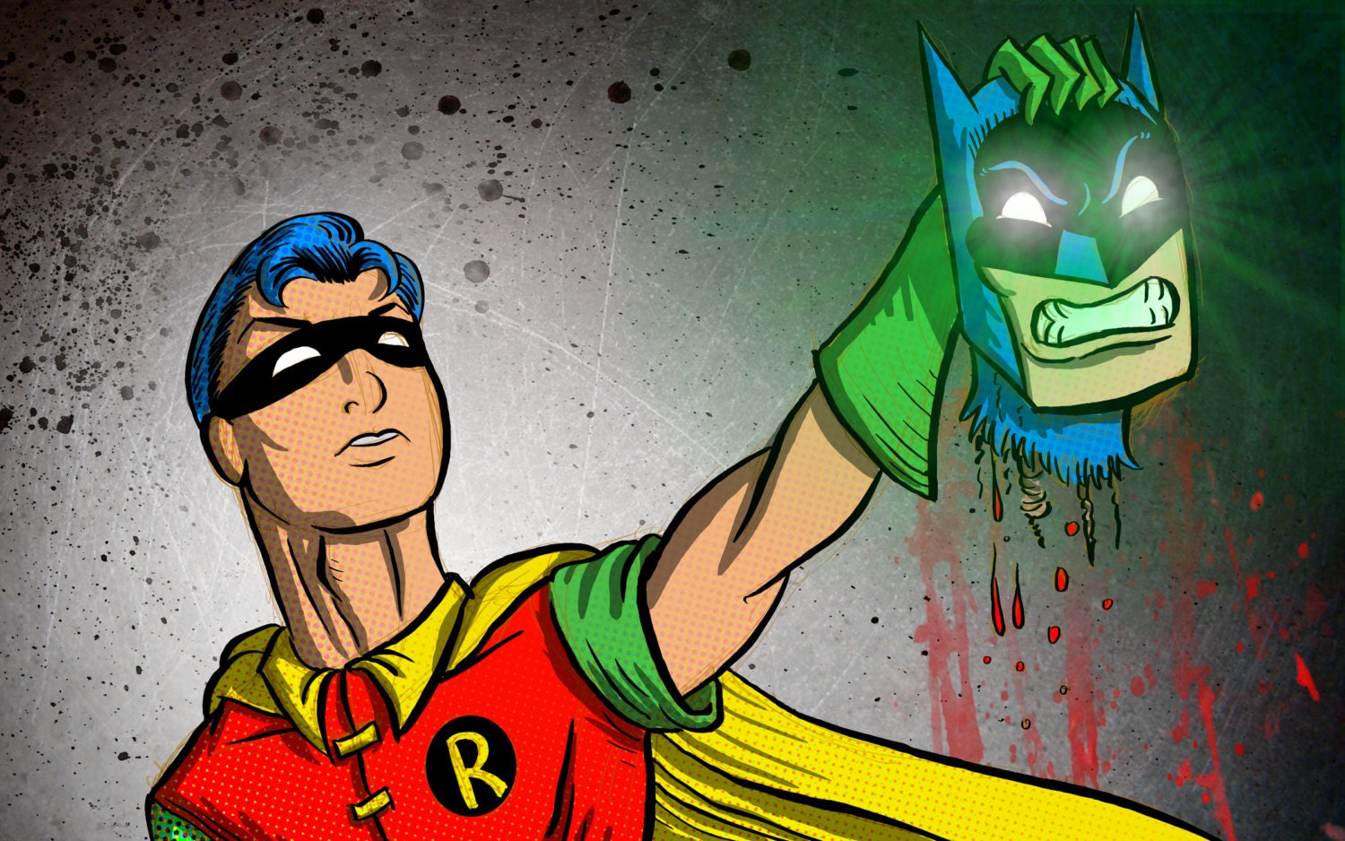 Batman and Robin / Perseus and Medusa Mashup/ Art - Etsy