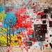 Abstract Splatter Paint Print. Thrown Paint Jackson Pollock Painting ...
