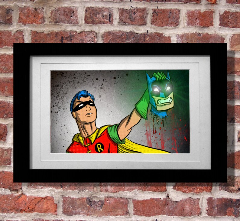 Batman and Robin / Perseus and Medusa Mashup/ Art - Etsy