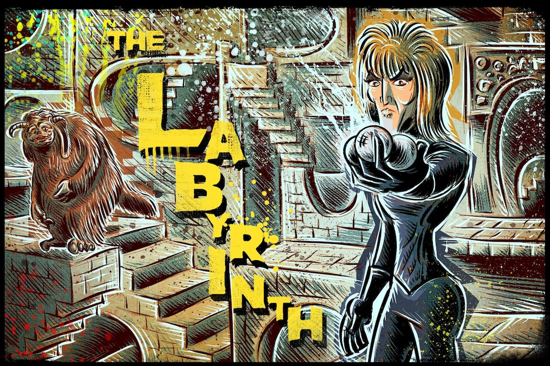 Labyrinth Art Print Jim Henson David Bowie Muppets Puppets Fantasy Joe ...