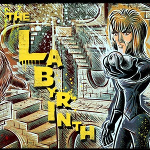 Labyrinth Art Print Jim Henson David Bowie Muppets Puppets Fantasy Joe ...