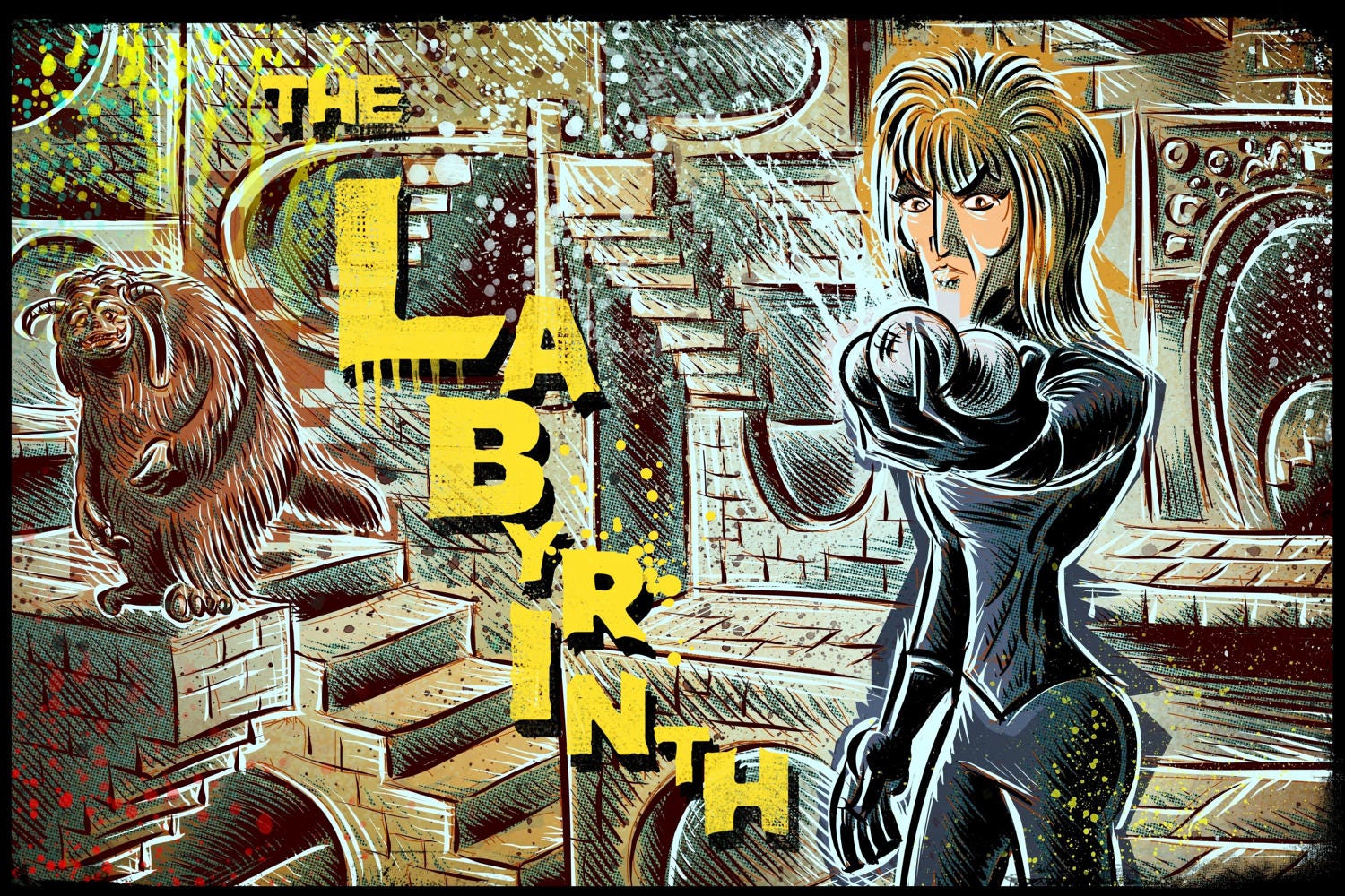 Labyrinth Art Print Jim Henson David Bowie Muppets Puppets - Etsy