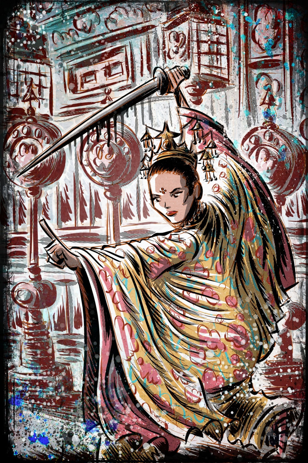 House of Flying Daggers Art Print Japanese Samurai Kung Fu Wire Fu ...