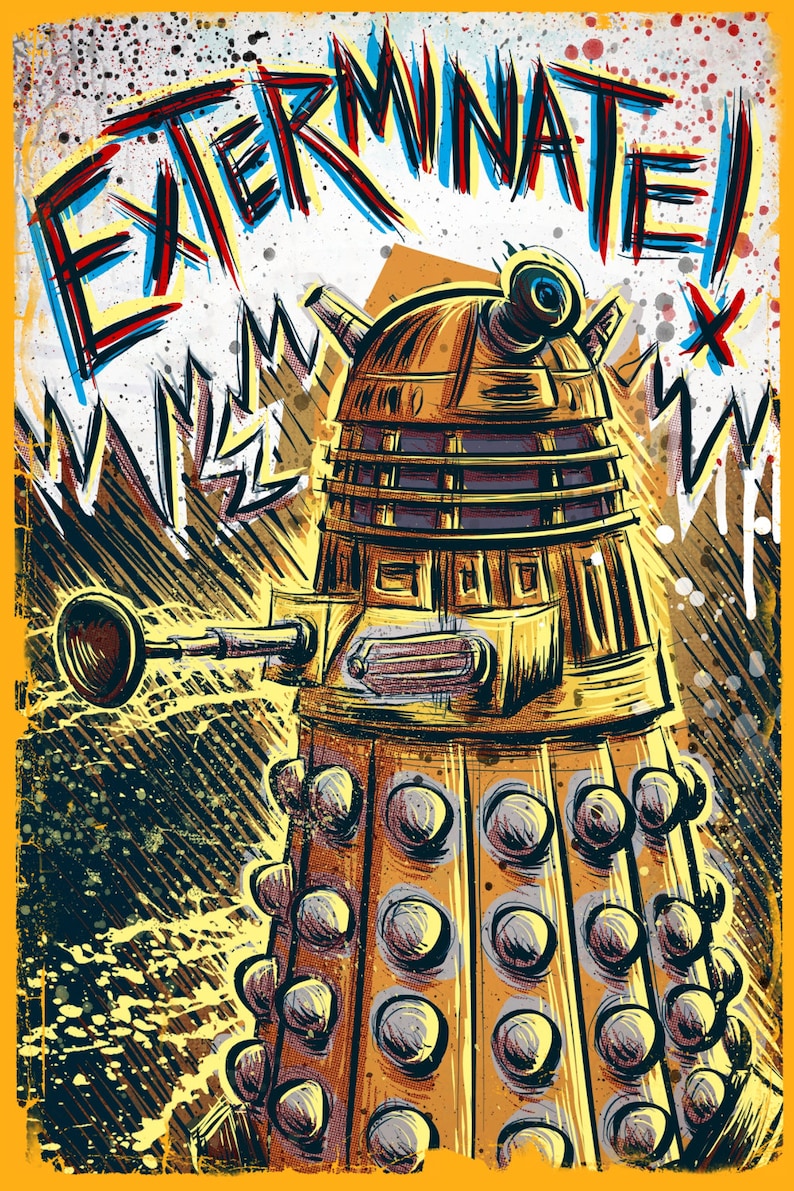 Dalek Dr Who Art Print the Doctor Who BBC Davros Tardis the Doctor ...