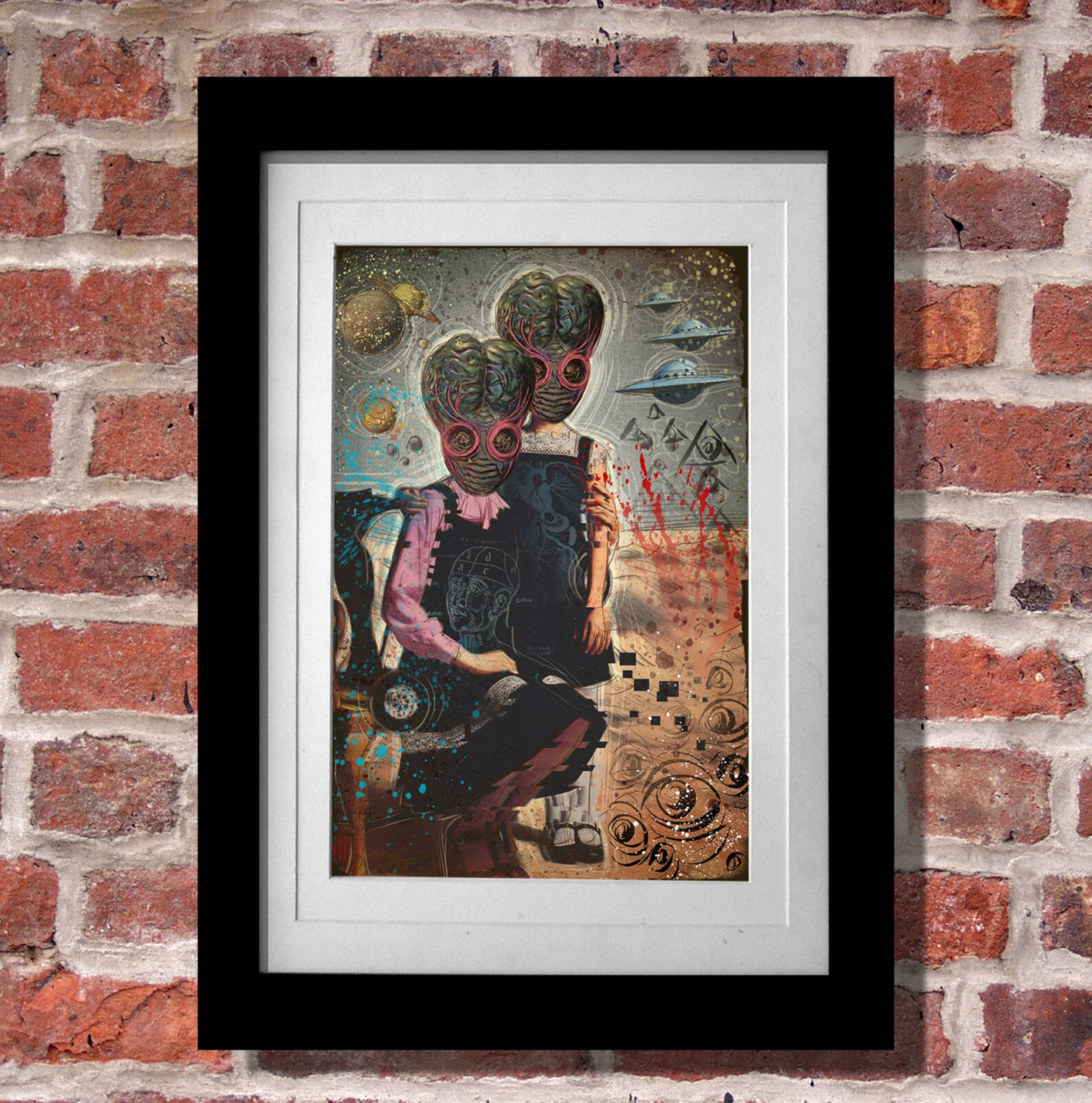 Mother and Daughter Alien Collage Art Print This Island Earth UFO Sears ...