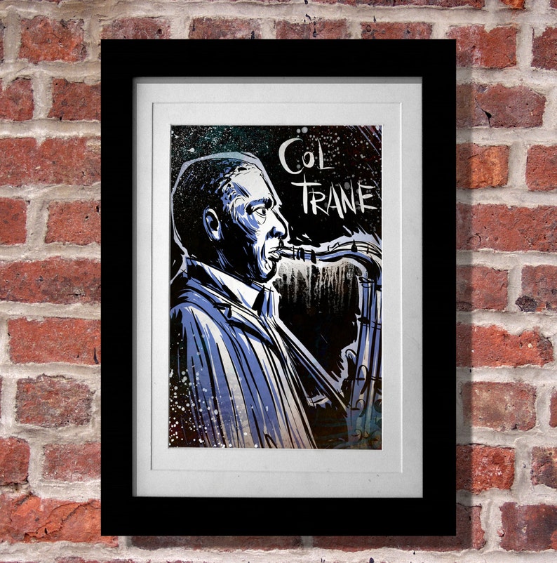 John Coltrane Art Print. Jazz Illustration Free Jazz Music Saxophone ...