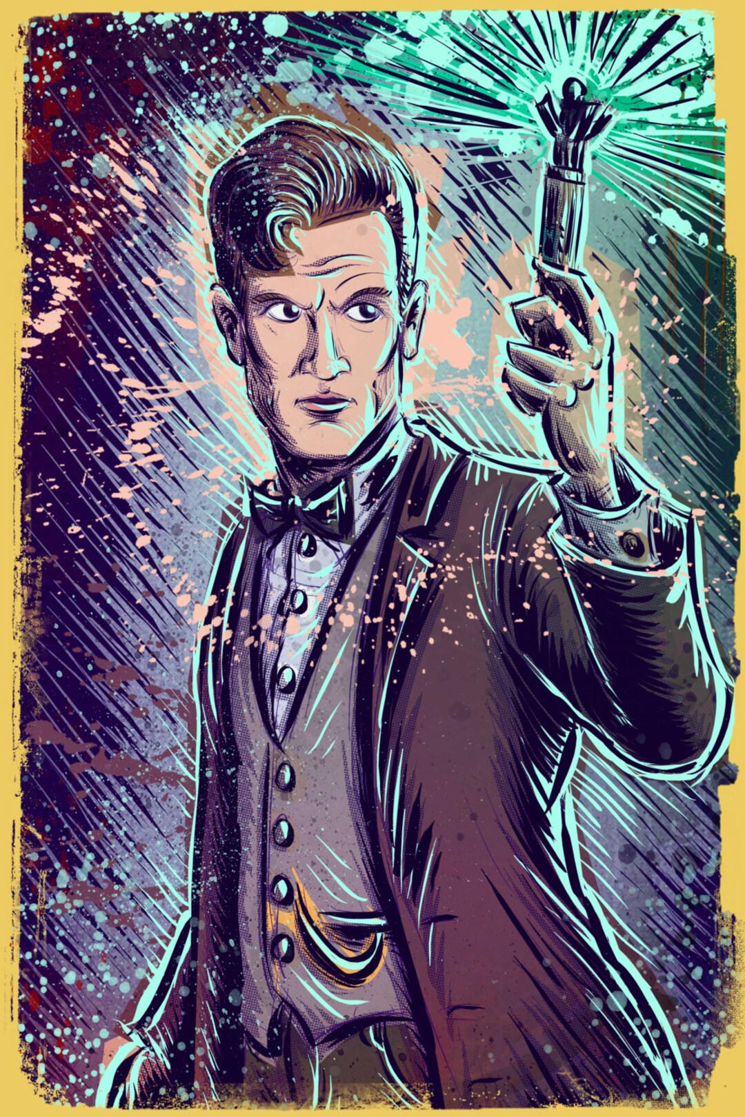 Dr Who Matt Smith Art Print the 11th Doctor Who BBC British Television ...