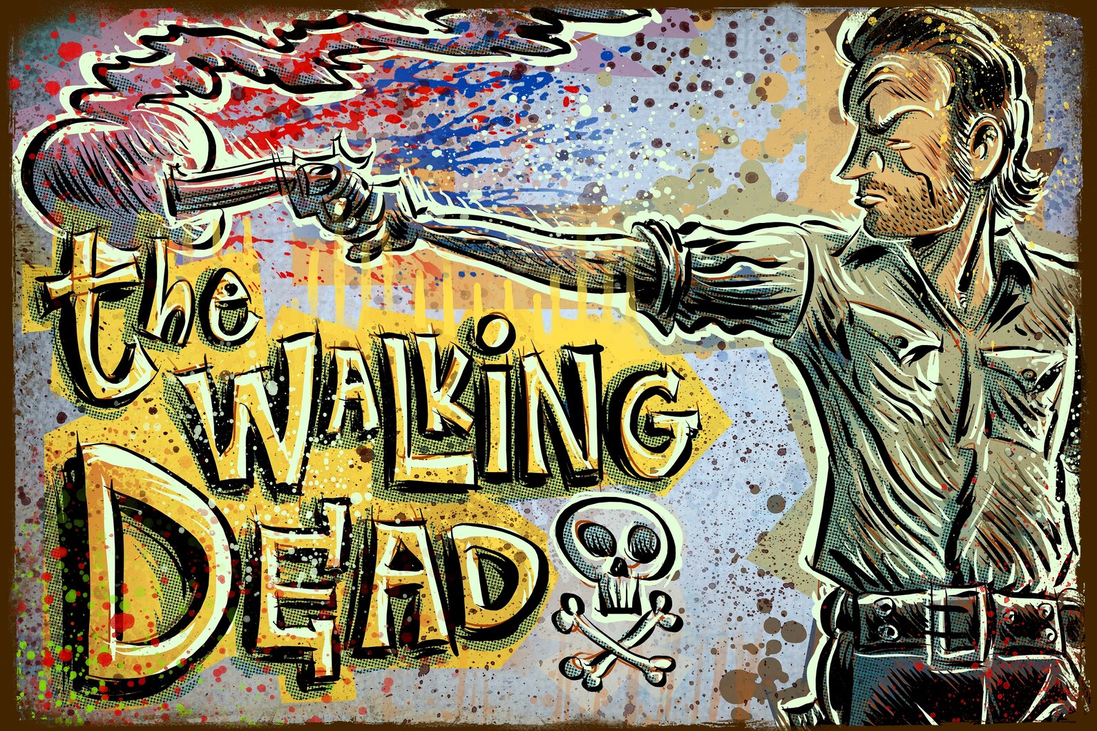 Walking Dead Art Print Rick Grimes Zombie Zombies Horror Comic Book ...