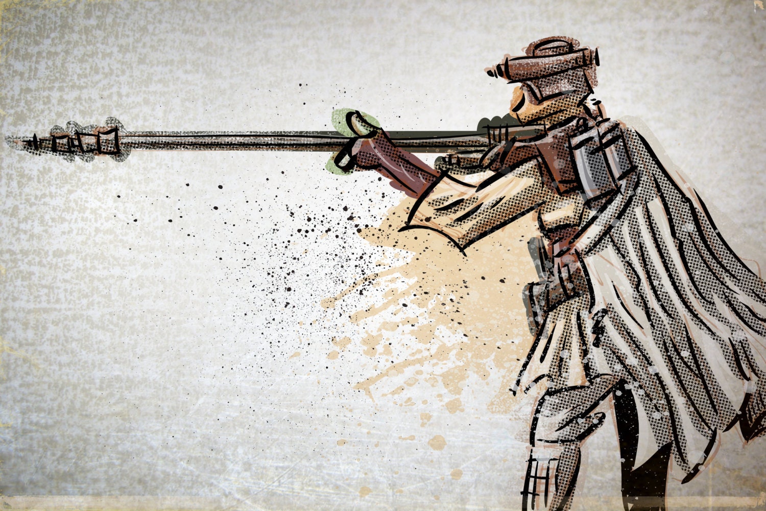 Princess Leia as Boushh Bounty Hunter, Art Print, Star Wars ...