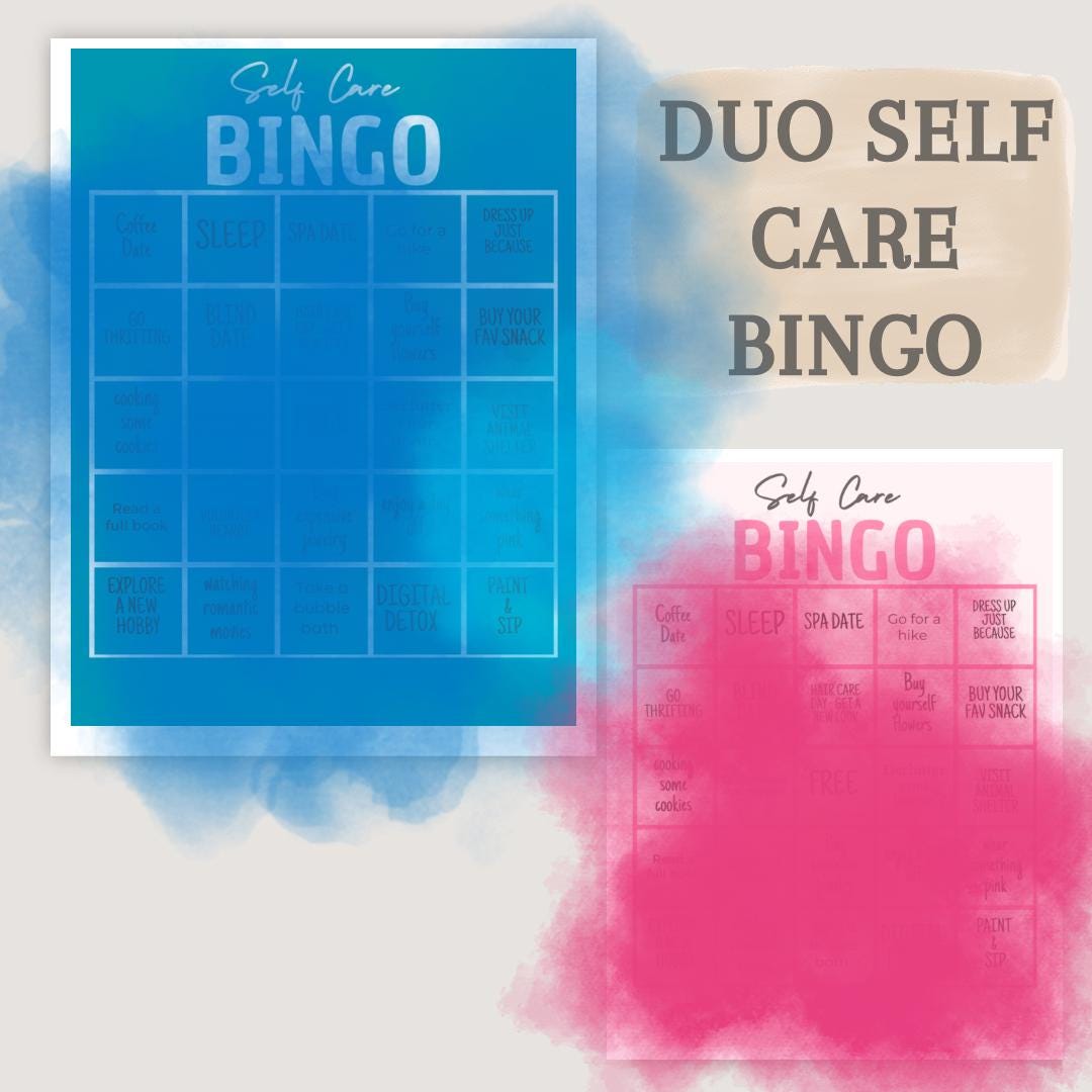 Duo Self Care Bingo Card ! Already Filled Out! - Etsy