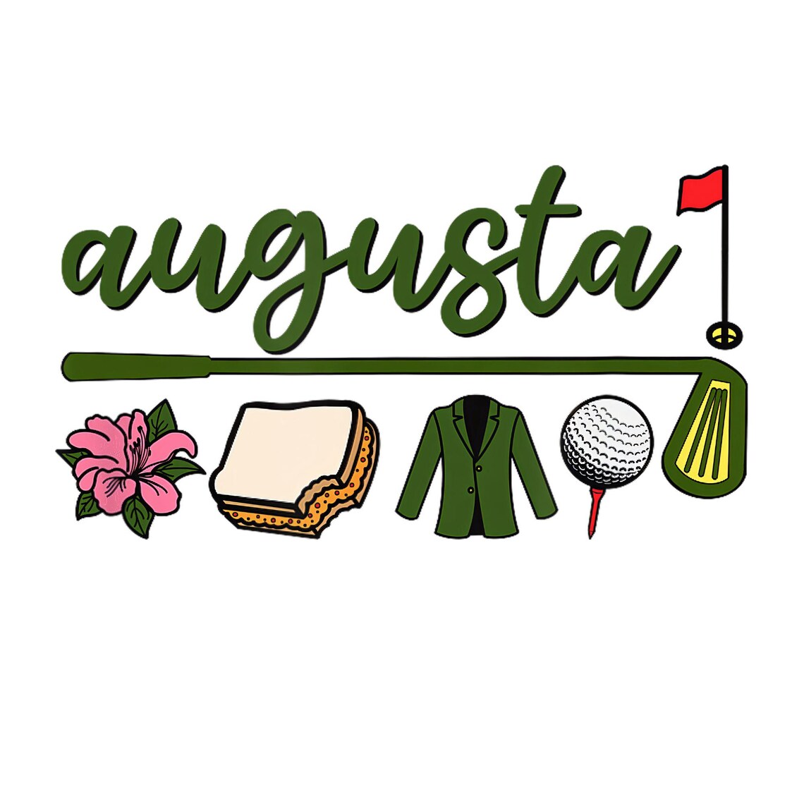 Augusta Georgia, Azalea, Golf, Pimento Cheese, Jacket Design Png ...