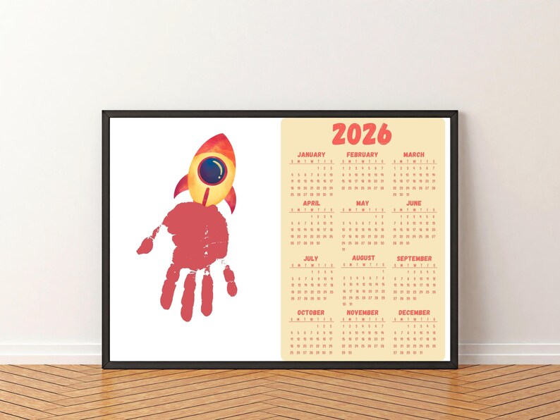 2026 Handprint Calendar Bundle, Kids Keepsake Gift, New Year Handprint ...