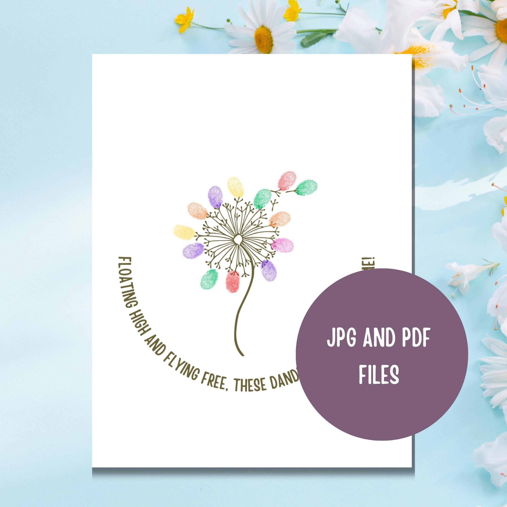 Preschool Art Crafts Mother's Day Homemade Gift Fingerprint Dandelion ...