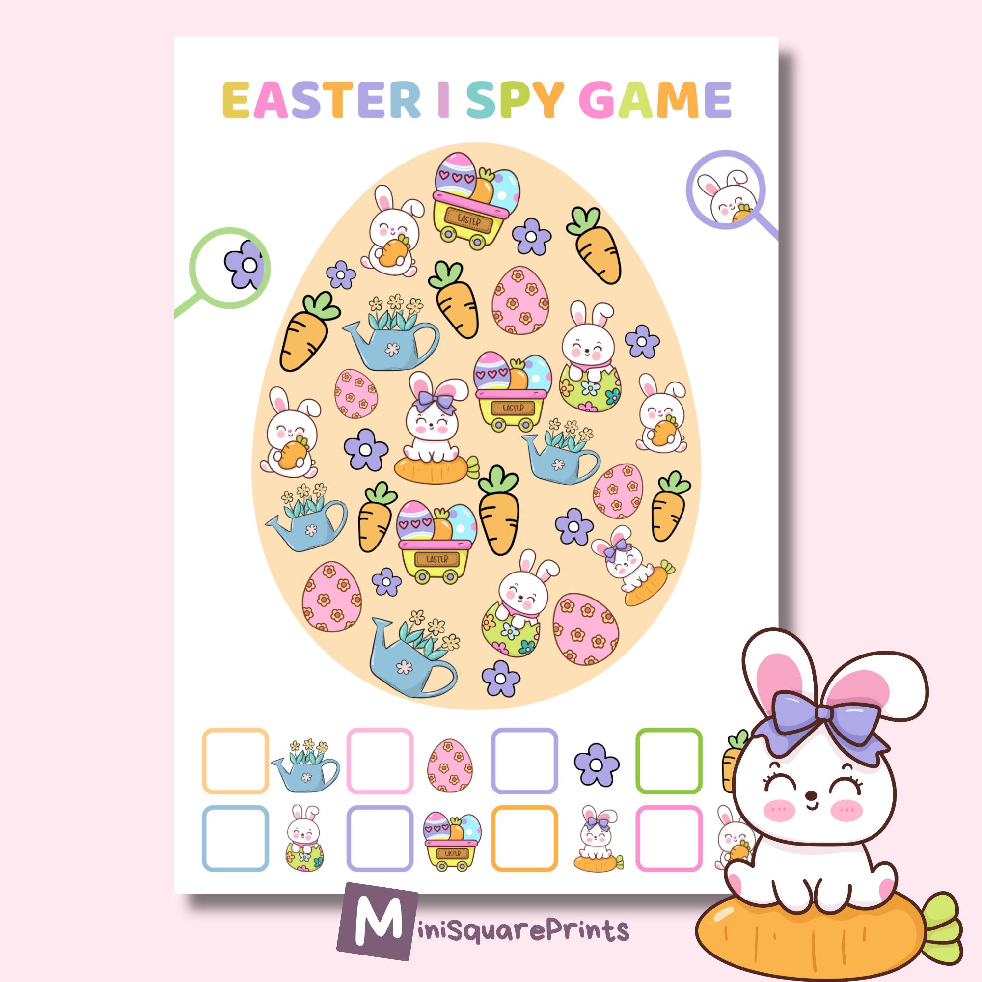 Easter I Spy Game for Kids Printable Easter Worksheets Find Hidden ...