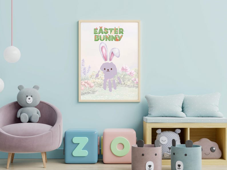 Easter Bunny Handprint Craft for Kids, Preschool & Daycare Spring ...