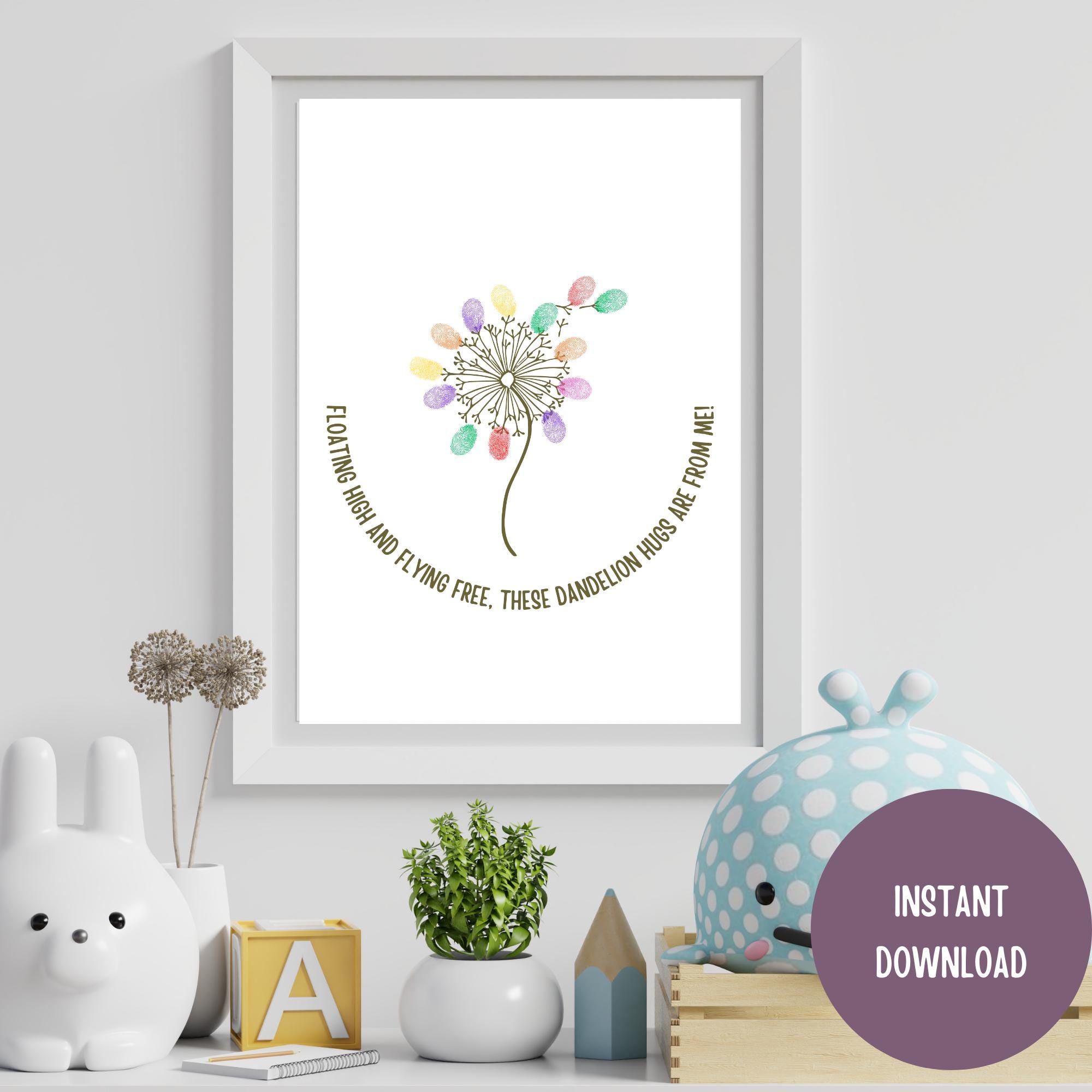 Preschool Art Crafts Mother's Day Homemade Gift Fingerprint Dandelion ...