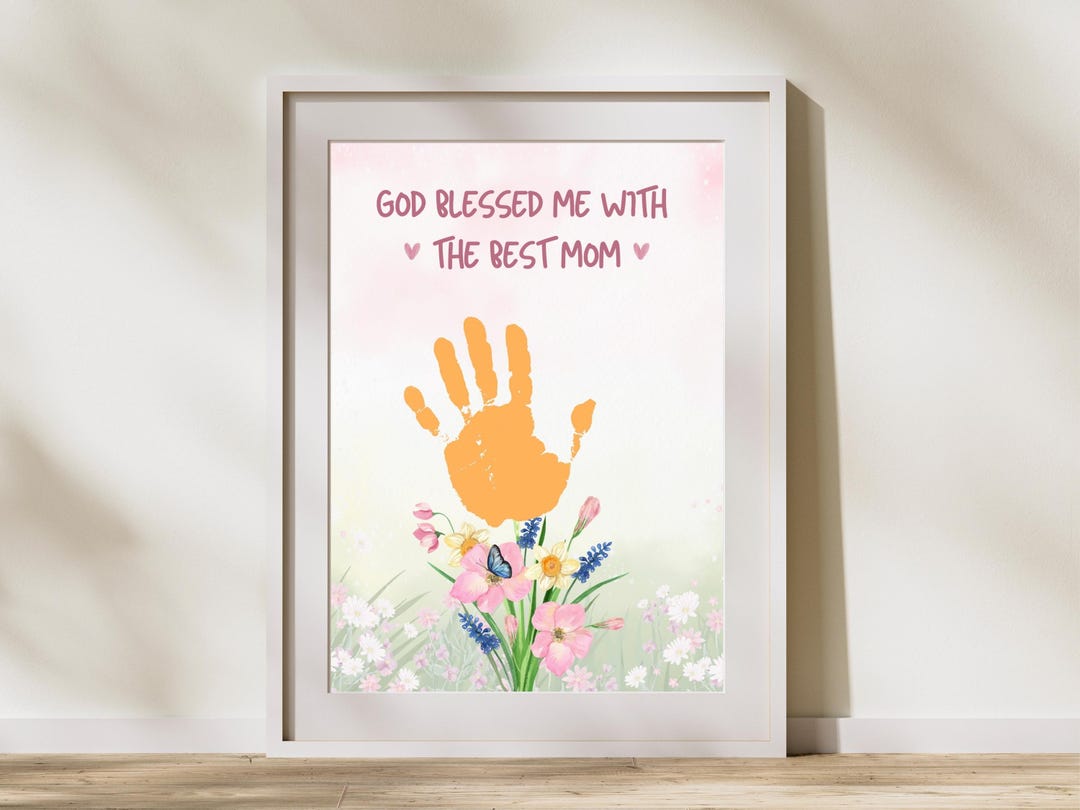 Christian Mother's Day Handprint Craft, Gift for Mom Kids Keepsake ...