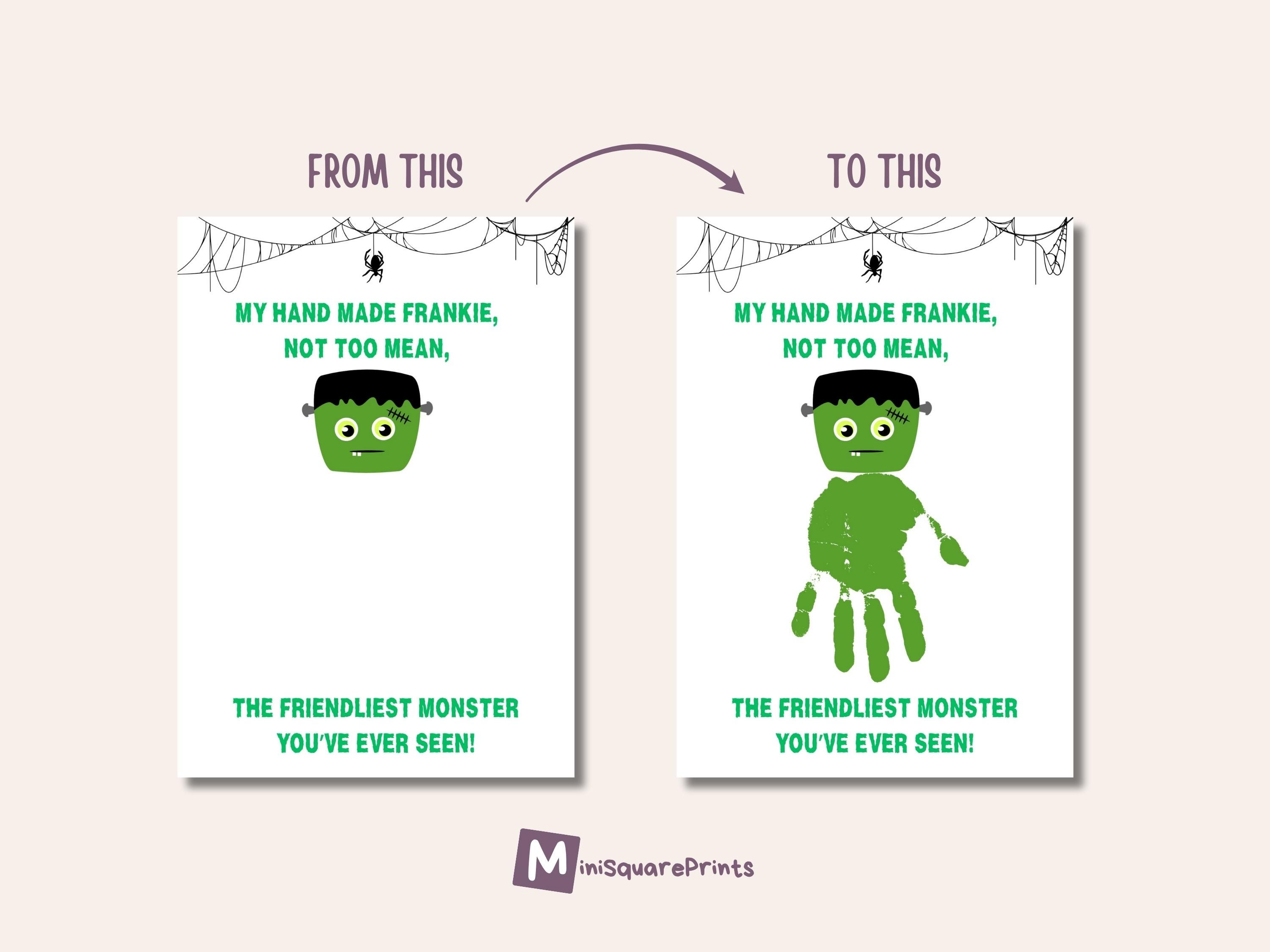 Frankenstein Handprint Art: Halloween Monster Keepsake (printable) - Etsy