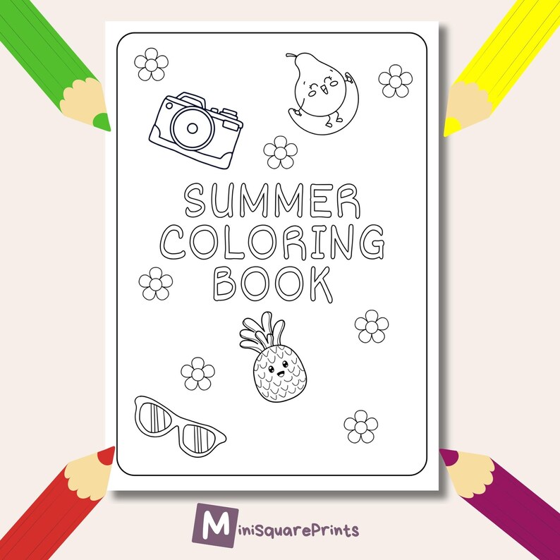 Summer Alphabet Coloring Book: A-Z Printable Kids Activity (PDF ...