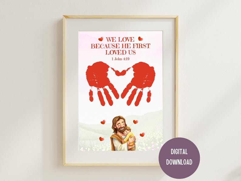 Christian Valentine Handprint Printable for Kids Bible Craft Sunday ...