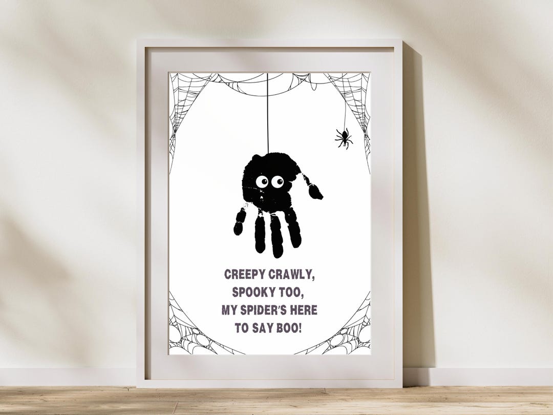 Spider Handprint Art: Halloween Kids Craft, Spooky Keepsake (printable ...