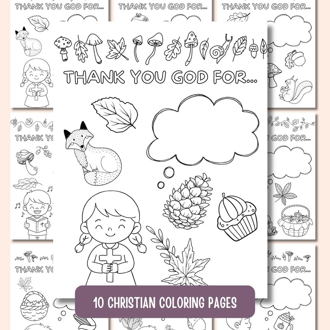 Thanksgiving Christian Coloring Set, Bible Verse Coloring Pages, Fall ...