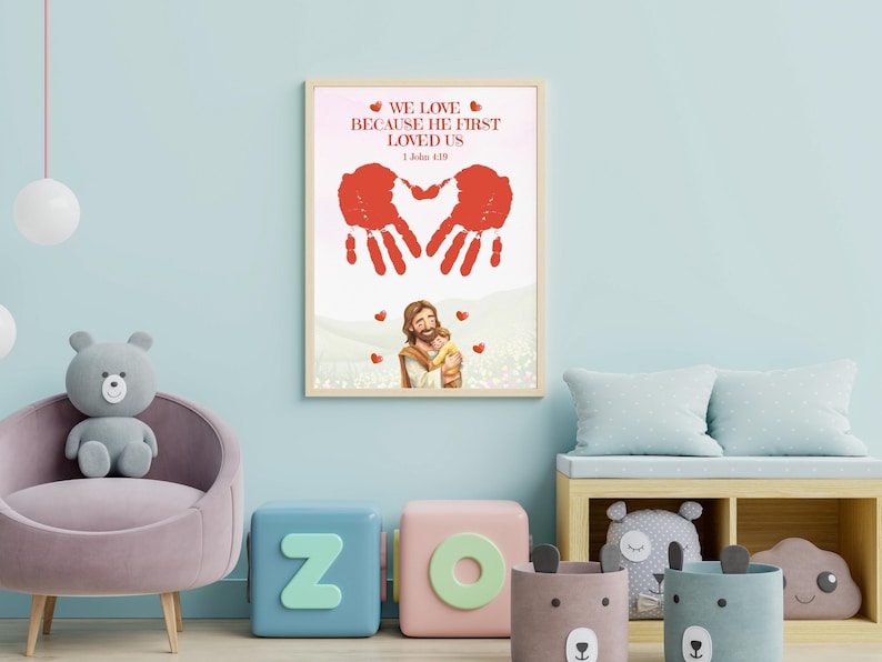 Christian Valentine Handprint Printable for Kids Bible Craft Sunday ...