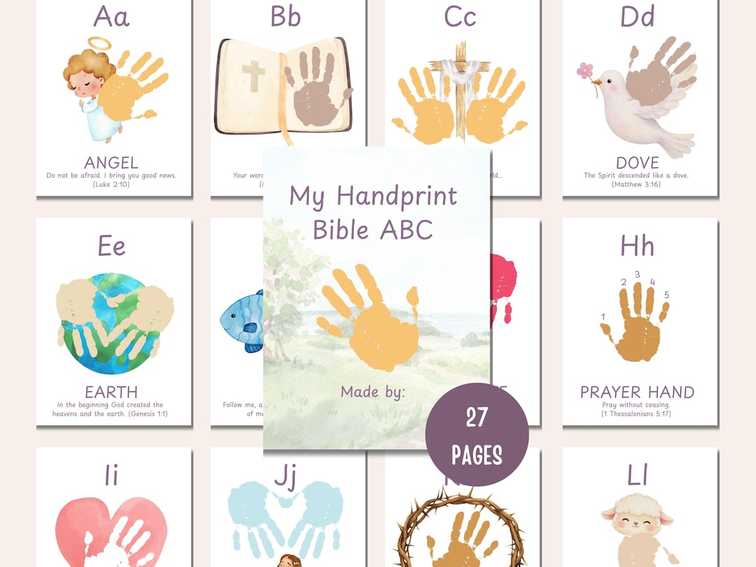 Christian ABC Handprint Craft Bundle, Bible Alphabet Activity for Kids ...