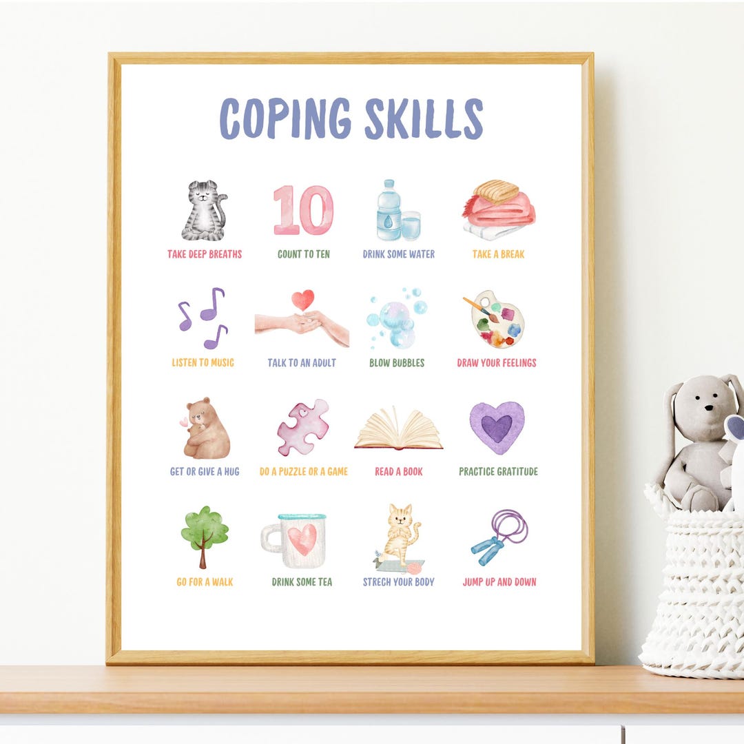 Coping Skills for Kids Poster: Emotional Regulation, Mindfulness ...