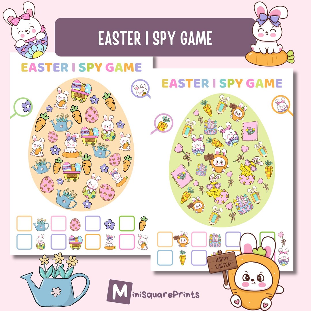Easter I Spy Game for Kids Printable Easter Worksheets Find Hidden ...